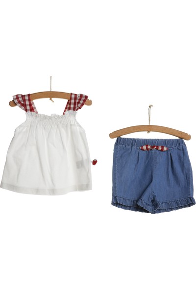 Bebbek Red Love Tshirt- Tencl Şort Takım