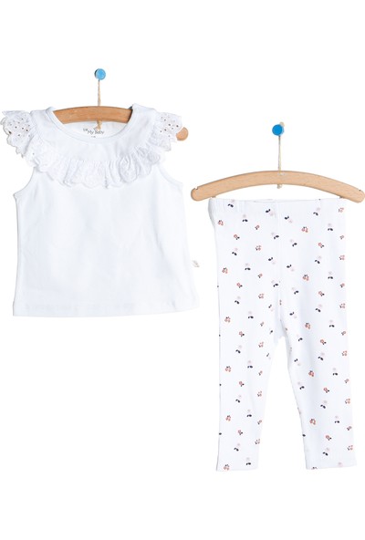 For My Baby Little Flowers Fırfır Yakalı Bluz-Tayt-Bandana 3lü Takım For My Baby Little Flowers Fırfır Yakalı Bluz-Tayt-Bandana 3lü Takım