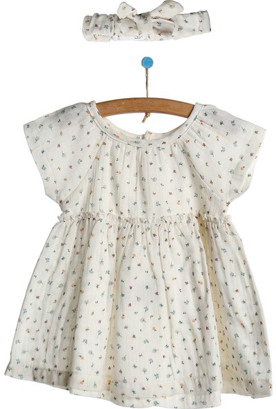 Cassiope Snapflower Çıtır Çiçek Detaylı Rahat Kesim Elbise & Bandana Takım