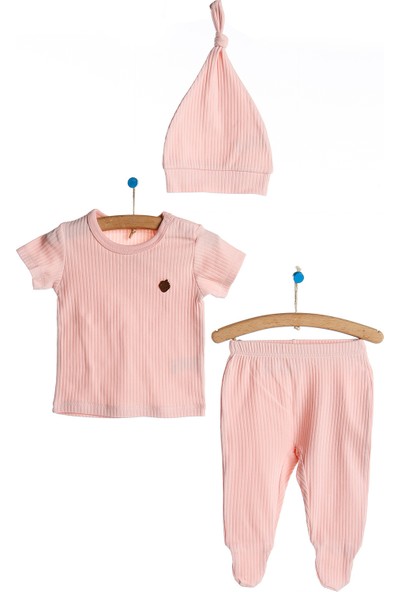 Hello Baby Yenidoğan Kaşkorse Kısa Kol Tshirt-Şapka-Patikli Alt