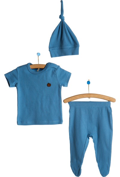 Hello Baby Yenidoğan Kaşkorse Kısa Kol Tshirt-Şapka-Patikli Alt