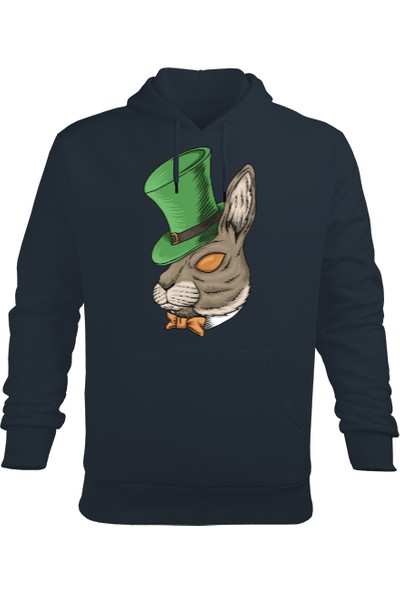 Tavşan Erkek Kapüşonlu Hoodie Sweatshirt