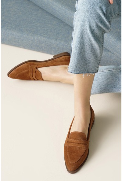 Mio Gusto River Taba Renk Kadın Loafer Günlük Düz Ayakkabı