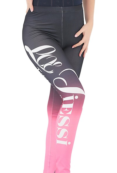 Mite Love Mitelove Sporcu Tayt Siyah Pembe Baskılı