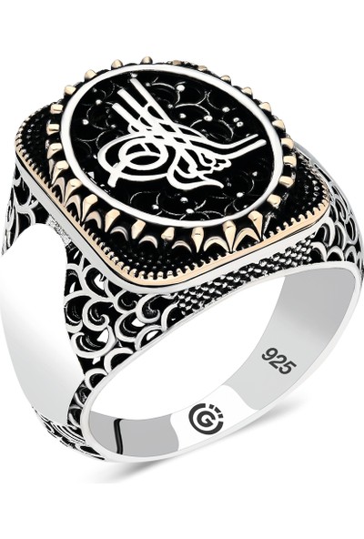 Selçuklu Tuğra Desenli 925 Ayar Gümüş Yüzük Selçuklu Tuğra Desenli 925 Ayar Gümüş Yüzük