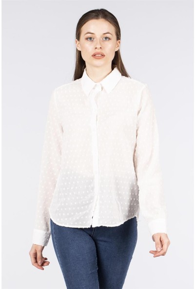 Barrels And Oil 344-21Y03018.91 Kadın Beyaz Puantiyeli Gömlek