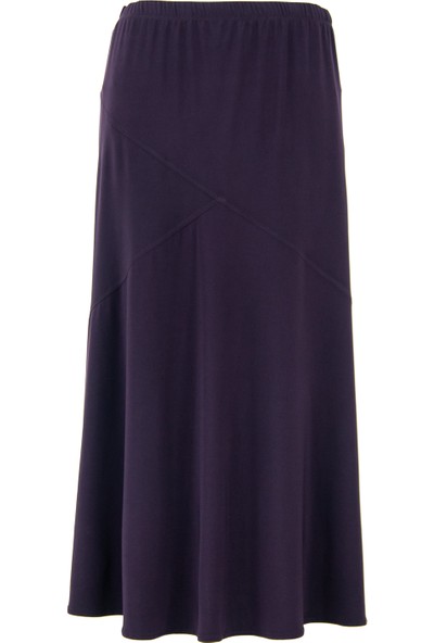 Oppland Kadın Mevsimlik Beli Lastikli Likralı Rahat Kesim Viskon Penye Kumaş Anne Çan Etek