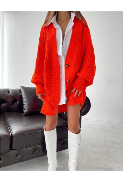 My Shiness Oversize Turuncu Hırka