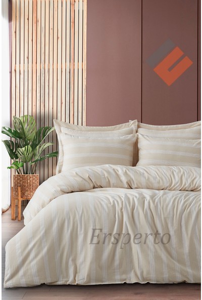 Ersperto Naturel Buldan Nevresim Takımı Çift Kişilik 4 Yastıklı Kanaviçesiz Kutulu