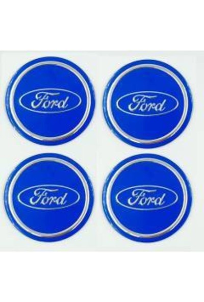 HLD Ford Jant Göbeği Göbek Arması Sticker 4'lü Set Mavi HLD Ford Jant Göbeği Göbek Arması Sticker 4'lü Set Mavi