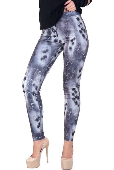 Mite Love Mitelove Baskılı Yüksel Bel Gri Kadın Tayt