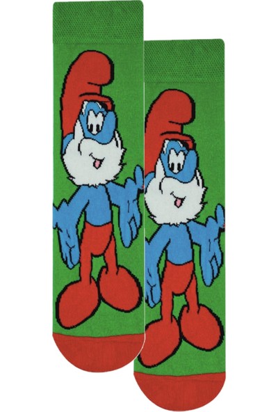 Ags Hemdem Şirinler Desenli Unisex Pamuk Çorap Çizgi Film Karekterli Yumuşak Soket