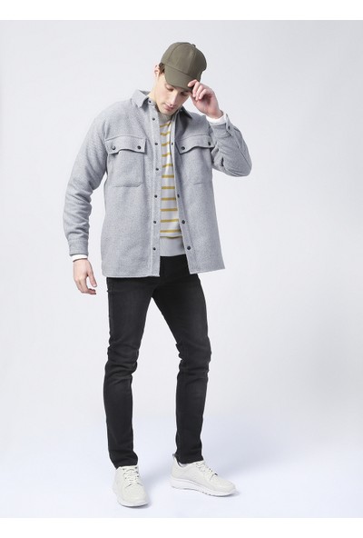 Limon Pong Normal Bel Slim Fit Düz Gri Erkek Denim Pantolon Limon Pong Normal Bel Slim Fit Düz Gri Erkek Denim Pantolon