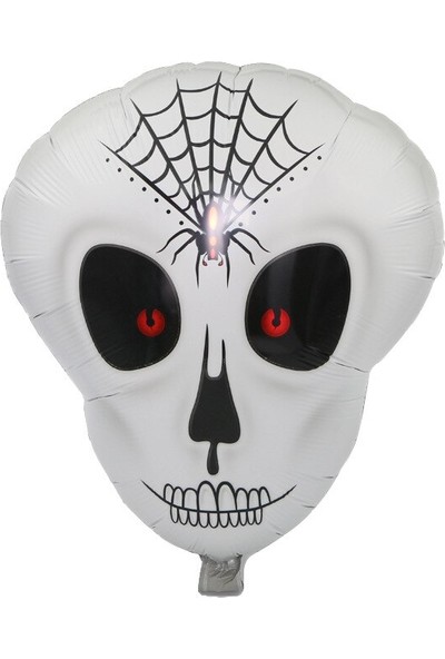 Tam İthalat Örümcek Ağ Desenli Iskelet Folyo Balon