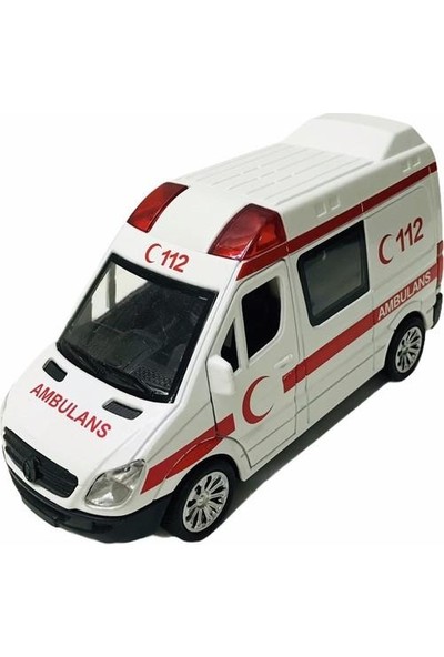 Vardem Sesli Işıklı Çek Bırak Metal Ambulans - 588B-AMBULANS