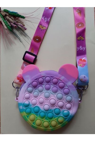 EyER Shoping Kulaklı Yuvarlak Silikon Pop-It Çanta