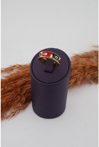 By Zeyna Aksesuar Ayarlanabilir Numarasız Mineli Nazar Figürlü Yüzük