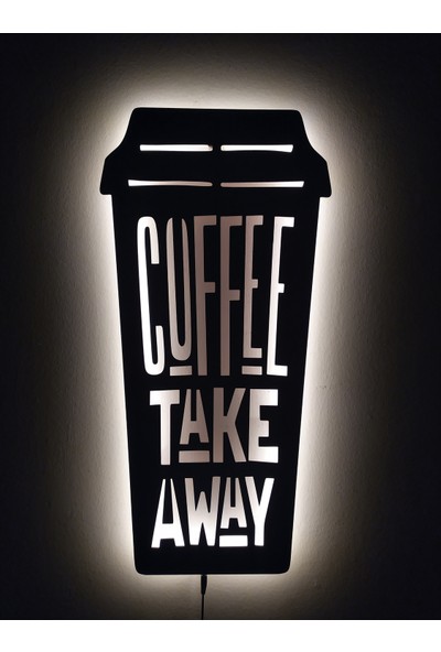Lucarte Coffee V1 LED Işıklı Tablo Ahşap Duvar Dekoru Lucarte Coffee V1 LED Işıklı Tablo Ahşap Duvar Dekoru