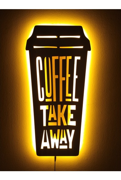 Lucarte Coffee V1 LED Işıklı Tablo Ahşap Duvar Dekoru Lucarte Coffee V1 LED Işıklı Tablo Ahşap Duvar Dekoru