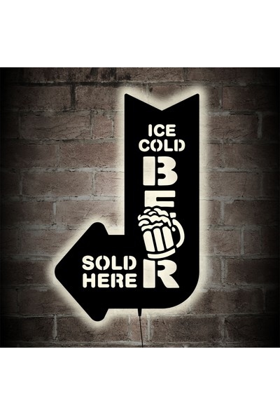 Lucarte Cold Beer LED Işıklı Tablo Ahşap Duvar Dekoru Lucarte Cold Beer LED Işıklı Tablo Ahşap Duvar Dekoru