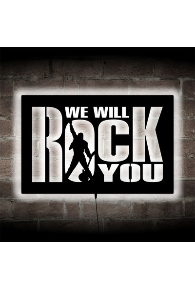 Lucarte Rock You LED Işıklı Tablo Ahşap Duvar Dekoru Lucarte Rock You LED Işıklı Tablo Ahşap Duvar Dekoru
