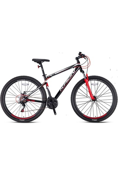 Kron Xc 75 27.5 J Mtb 19 Inç 21 Vites V Fren Parlak Siyah Kırmızı Gri
