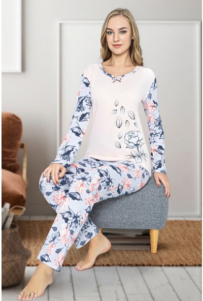 Mite Love Mitelove Uzun Kollu Kadın Pijama Takımı Somon