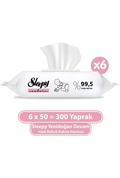 Sleepy Yenidoğan Devam Islak Bebek Bakım Havlusu 6X50 (300 Yaprak) Sleepy Yenidoğan Devam Islak Bebek Bakım Havlusu 6X50 (300 Yaprak)