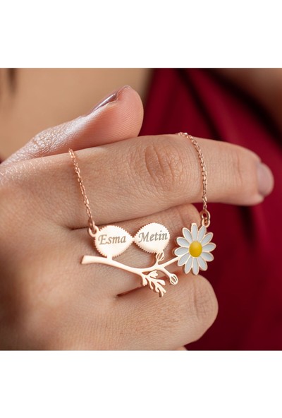 Gümüşistan 925 Ayar Gümüş Isimli Papatya Kolye