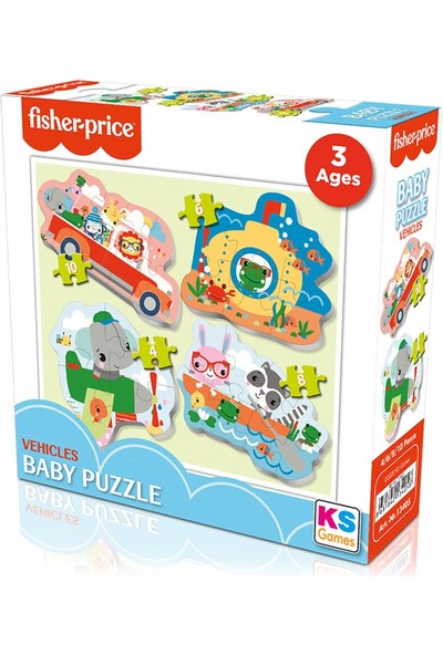 KS 13405 Ks Fisher-Price Baby Puzzle - Vehicles / 4+6+8+10 Parça Puzzle / +3 Yaş KS 13405 Ks Fisher-Price Baby Puzzle - Vehicles / 4+6+8+10 Parça Puzzle / +3 Yaş
