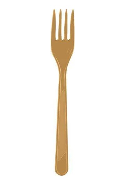 Big Party Store Gold Plastik Çatal 25 'li