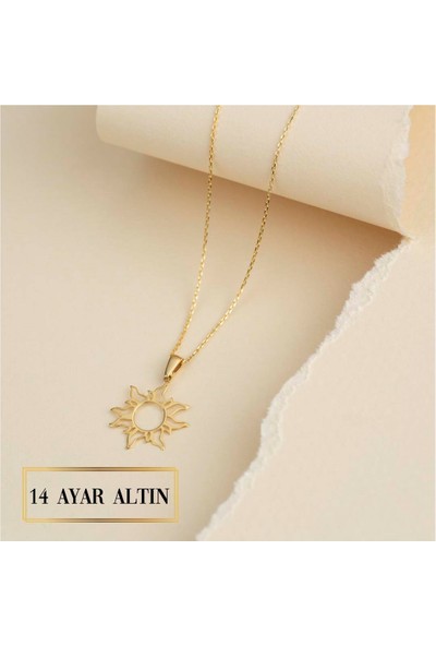 Gümüşistan 14 Ayar Altın Güneş Kolye