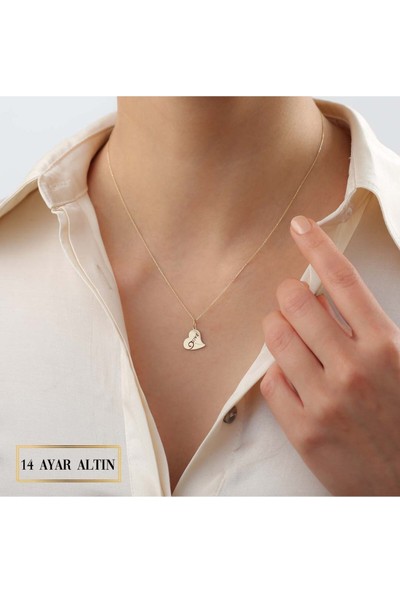 Gümüşistan 14 Ayar Altın Kalp Aşk Kolye
