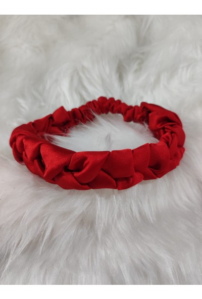 Elvin Aksesuar Saten Örgülü Lastikli Saç Bandı