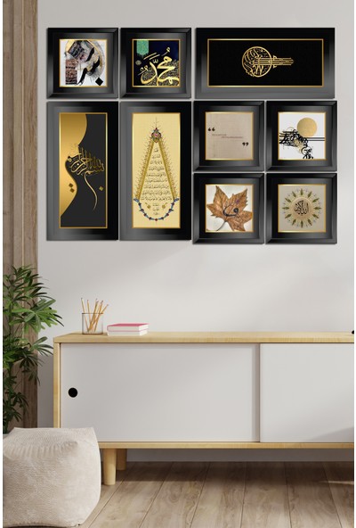 Cadran 10 Parçalı Çerçeve Görünümlü Mdf Tablo Seti GLO039