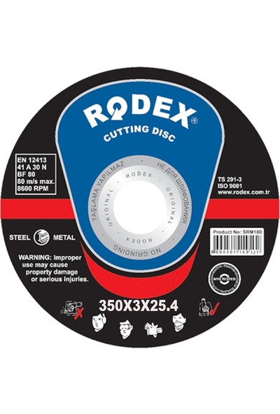 Rodex 350X3X25,4 mm Metal Kesme Diski Profil Kesme Makinalarına Uyumlu