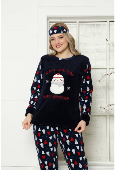 Moda Çizgi Welsoft Polar Kadın Manşetli Pijama Takımı 8410 Moda Çizgi Welsoft Polar Kadın Manşetli Pijama Takımı 8410