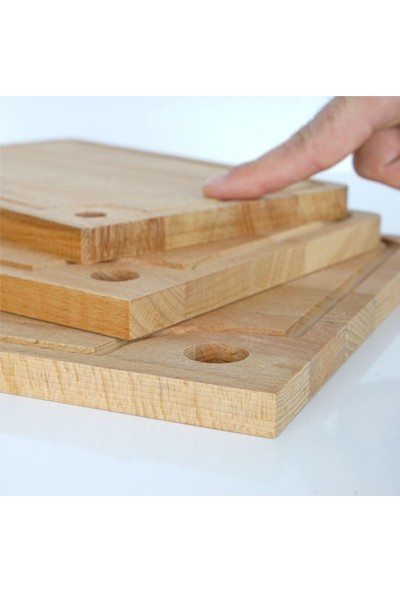 3'lü Kesim ve Sunum Tahtası, Doğal Kayın Ağacı Kesme Tahtası
