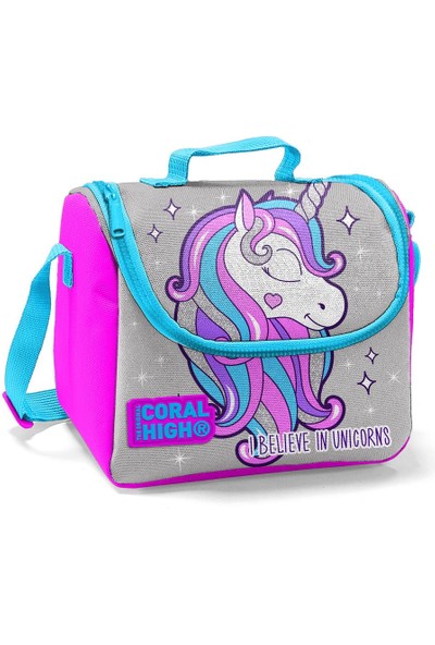 Coral High Kids Pembe Gümüş Unicorn Desenli Thermo Beslenme Çantası 22742 Coral High Kids Pembe Gümüş Unicorn Desenli Thermo Beslenme Çantası 22742