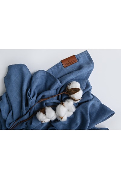 Mamky Pamuk Müslin Örtü - Indigo