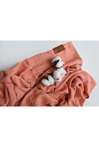 Mamky Pamuk Müslin Örtü - Somon