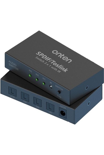 Onten OTN-37507 Spdıf/toslink Lpcm 2.0 Dts Dolby-Ac3 192KHZ 3 Port Kumandalı Optik Audio Switch Onten OTN-37507 Spdıf/toslink Lpcm 2.0 Dts Dolby-Ac3 192KHZ 3 Port Kumandalı Optik Audio Switch