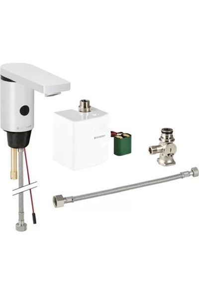 Geberit Type 186 Fotoselli Lavabo Bataryası, Çift Su Girişli, Dıştan Miks, Pilli Geberit Type 186 Fotoselli Lavabo Bataryası, Çift Su Girişli, Dıştan Miks, Pilli