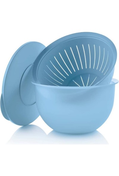 Tupperware Eko Kap Süzgeçli 4.3 Litre Mavi Saklama Servis Kabı Hsgl