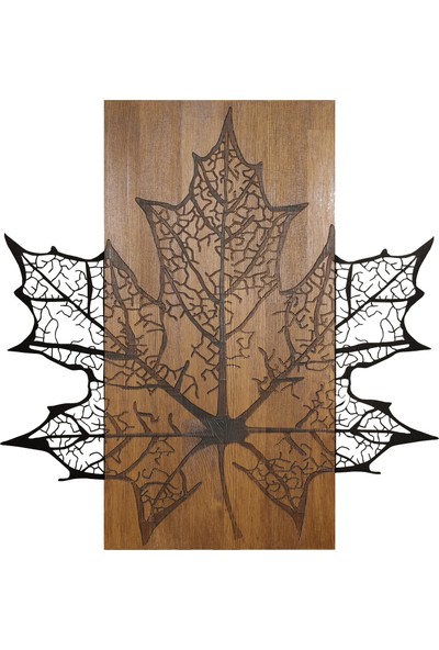 Veramaya Çınar Yaprağı Ahşap/metal Dikdörtgen Duvar Pano 58X57,5 cm