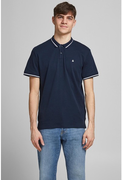 Jack & Jones Jack&jones 12180891 Yakali Erkek Tshirt - Lacivert Jack & Jones Jack&jones 12180891 Yakali Erkek Tshirt - Lacivert