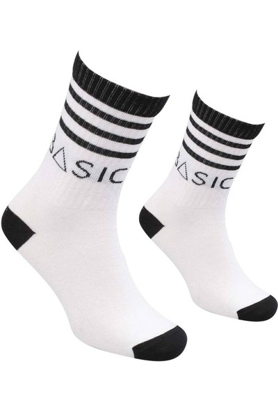 Bernam Butik Yazı Baskılı Erkek Soket Çorap 6130 | Beyaz Siyah Bernam Butik Yazı Baskılı Erkek Soket Çorap 6130 | Beyaz Siyah