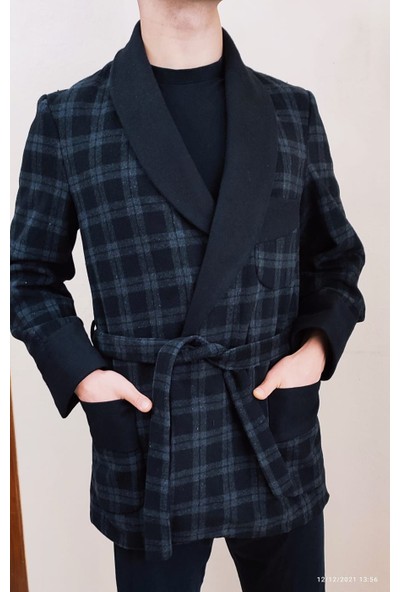 Pijalite Erkek Ekose Yün Kaşe Robdöşambr