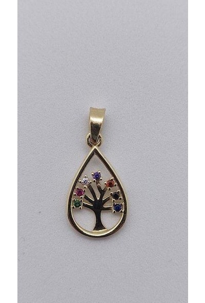 Kolyeci 14 Ayar Altın Damla & Ağaç Kolye Ucu