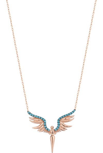 Mistik Silver Kanatları Turkuaz Taşlı Melek Gümüş Kolye Mistik Silver Kanatları Turkuaz Taşlı Melek Gümüş Kolye